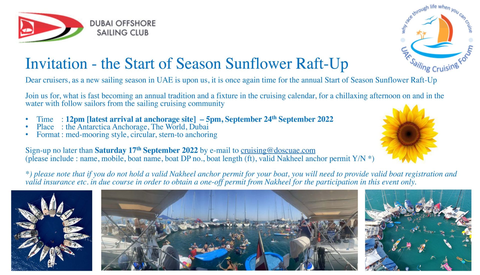 Start of Season Sunflower Raft-Up | 24 September – Dubai Offshore ...