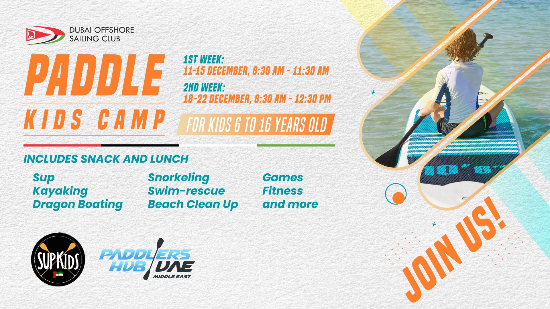 PADDLE KIDS CAMP | 1st week: 11-15 December | 2nd week: 18-22 December ...