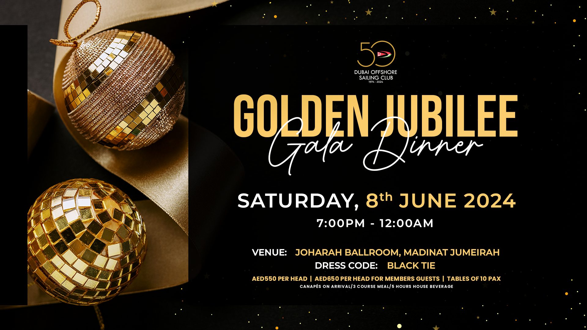Golden Jubilee Gala Dinner | Saturday, 8th June 2024 – Dubai Offshore ...