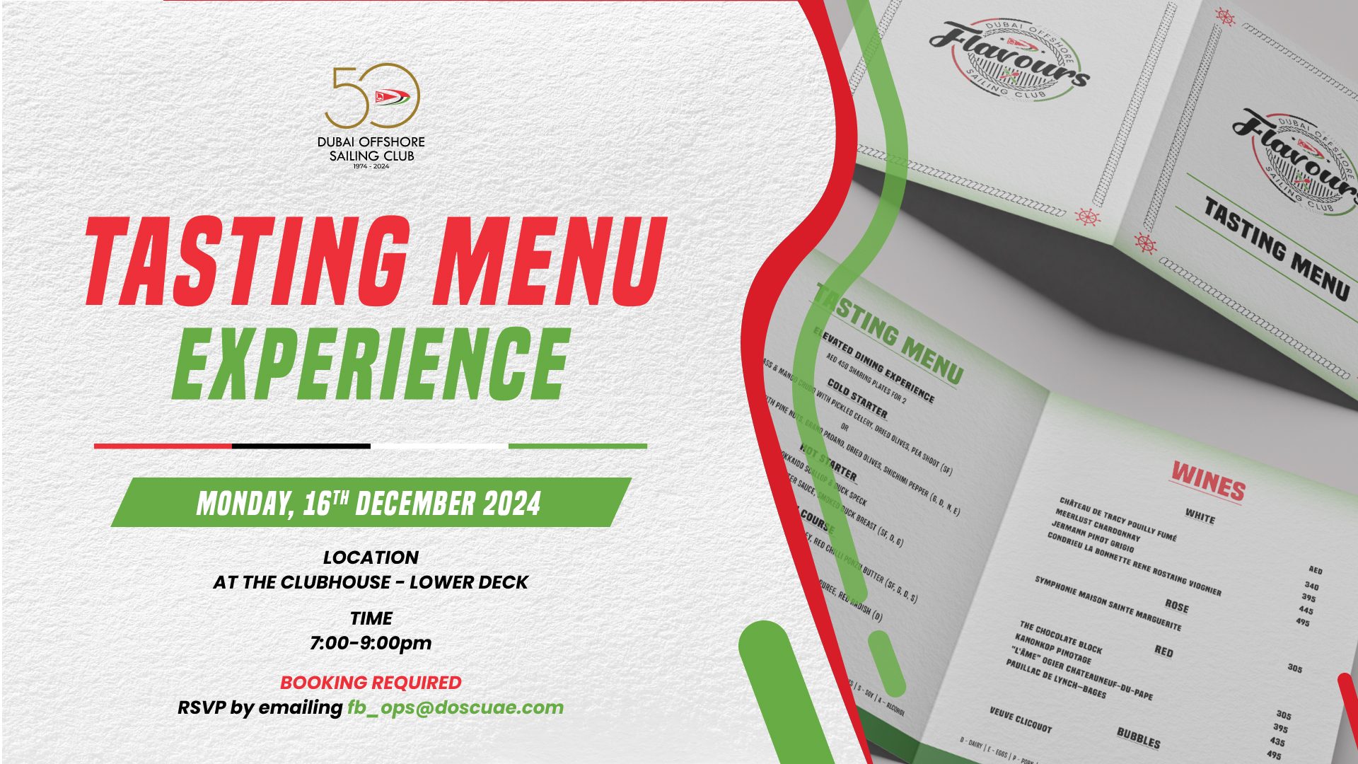 Tasting Menu Experience at The Clubhouse | Monday, 16th December | 7 ...